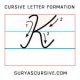Capital Letter K in Cursive - SuryasCursive.com