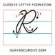 Capital Letter R in Cursive - SuryasCursive.com