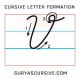 Capital Letter V in Cursive - SuryasCursive.com