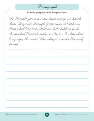 Free 15-day Cursive Writing Course → Writing paragraphs on single line ...