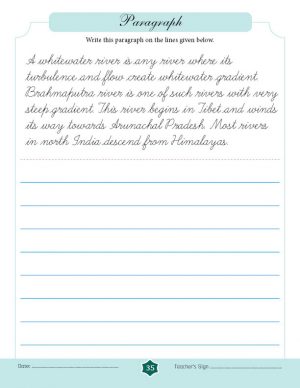 Free 15-day Cursive Writing Course → Writing paragraphs on single line ...