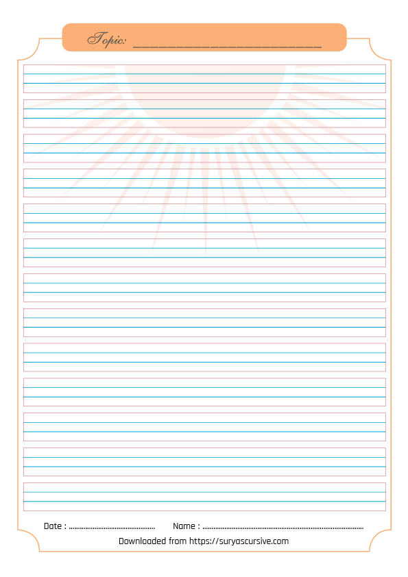 Blank Cursive Paper Printable Handwriting Paper Alphabet Letters 