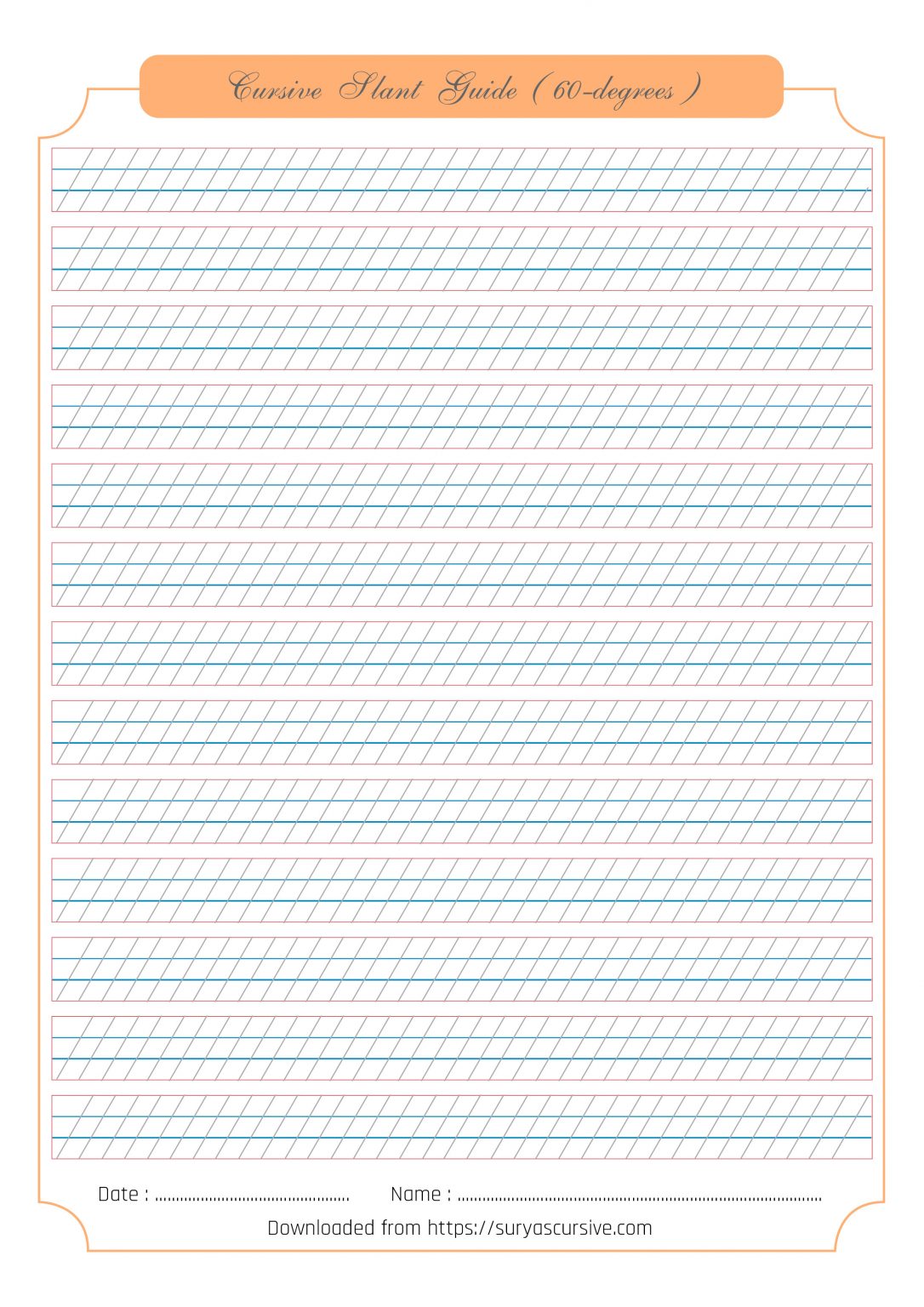 Printable Slant Guide For Cursive Writing SuryasCursive